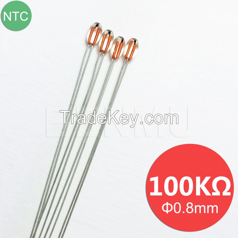 MGB08 100K 1% 3950 with 0.8mm glass bead Small NTC Thermistor thermal ...