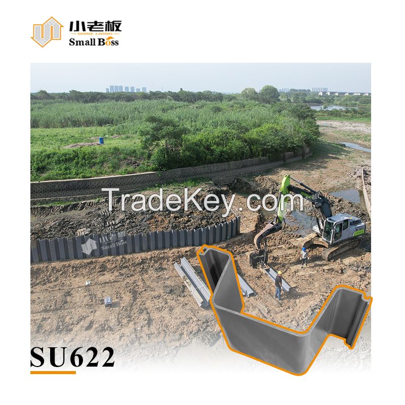 PVC Vinyl U & Z Type Plastic Sheet Pile Ecolock Retaining Sea Walls No Steel Sheet Pile for ...