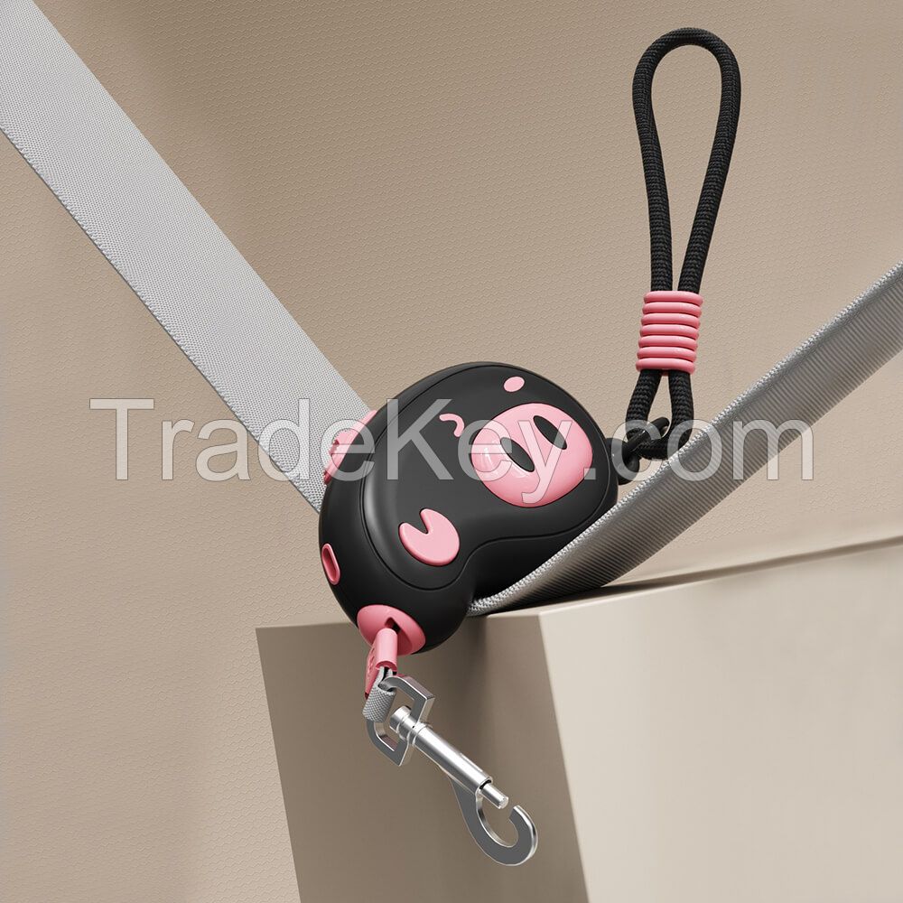 Portable Retractable Dog Leash with Cute Pig Design - Ergonomic Handle ...